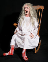 Creepy Old Lady Animatronic Prop Rocks Back and Forth | Grandma ...